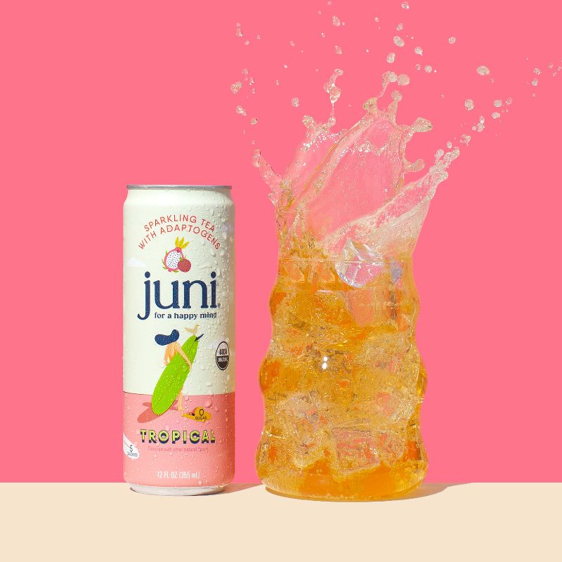 Juni Sparkling Adaptogenic Tea | Tropical, Passion & Dragonfruit Blend ...