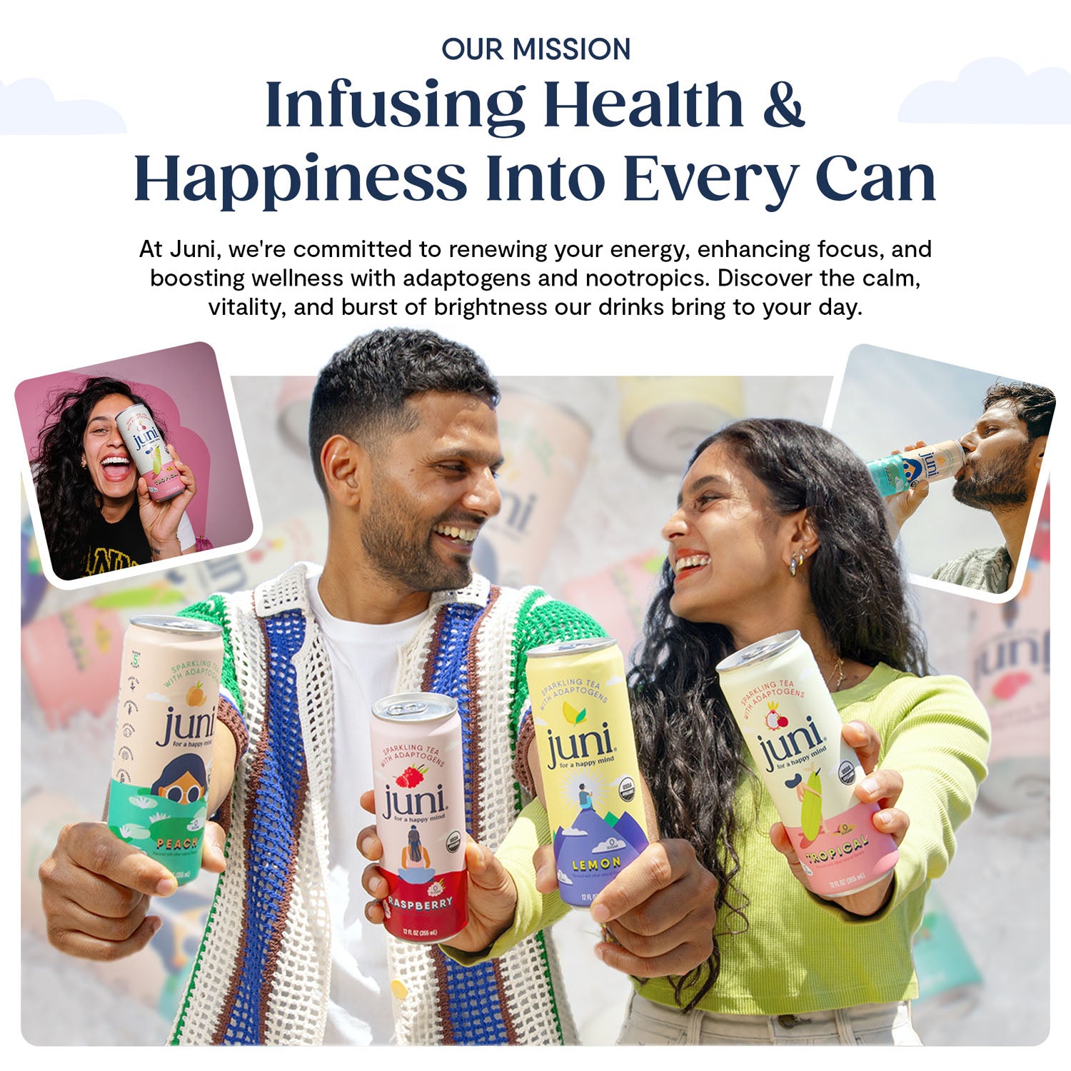 Juni Sparkling Adaptogen Drinks | Strawberry Hibiscus | 12-Pack – Drink ...