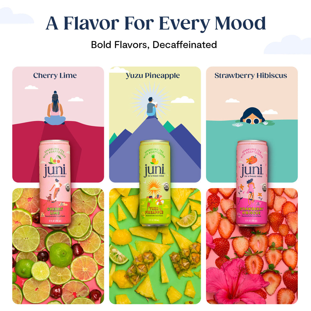 Juni Sparkling Adaptogen Drinks | Strawberry Hibiscus | 12-Pack – Drink ...