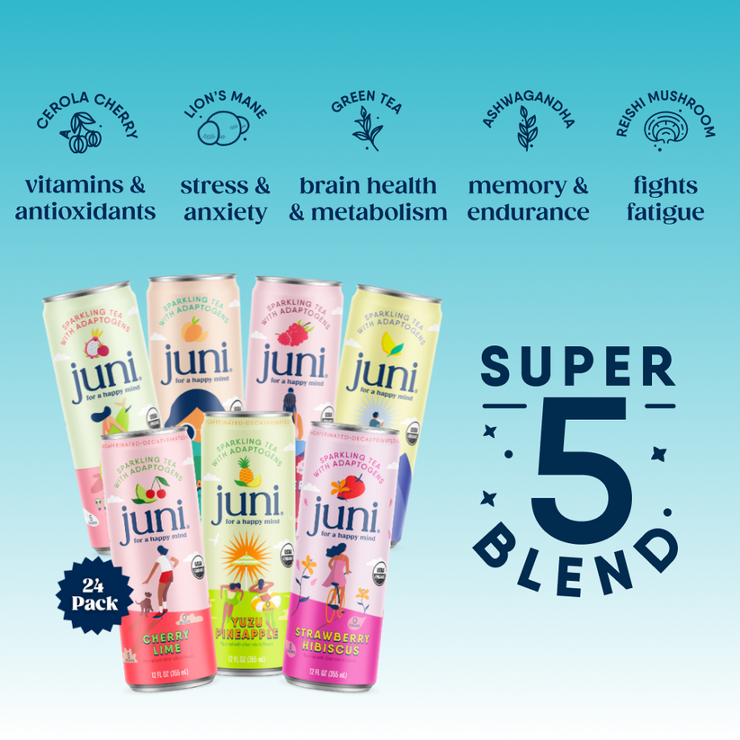Juni Sparkling Adaptogen Drinks | All Flavor Variety Bundle | 24 pack ...