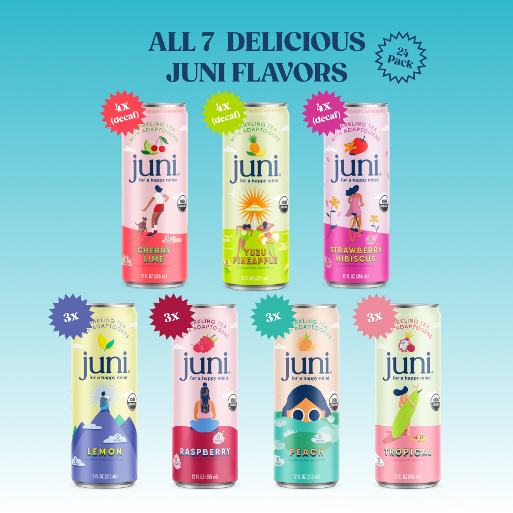 Juni Sparkling Adaptogen Drinks | All Flavor Variety Bundle | 24 pack ...
