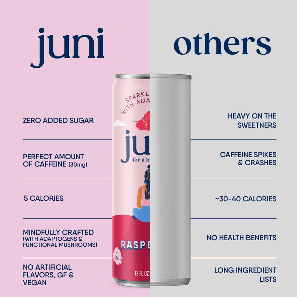 Juni Sparkling Adaptogenic Tea - Raspberry – Drink Juni