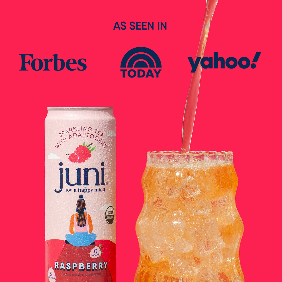 Juni Sparkling Adaptogenic Tea - Raspberry – Drink Juni