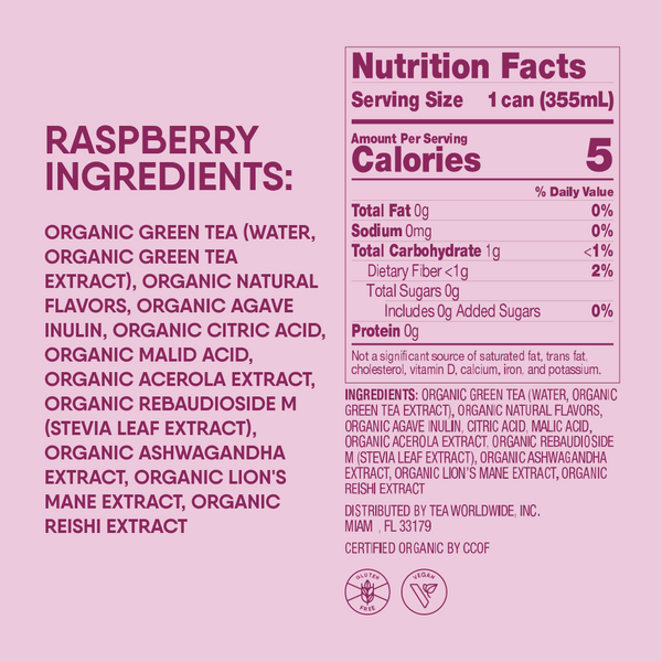 Juni Sparkling Adaptogenic Tea - Raspberry – Drink Juni