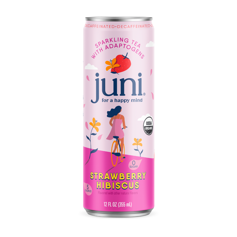 Juni Sparkling Tea with Adaptogens | Raspberyy Hibiscus Flavor | 12 ...