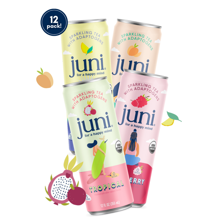 Juni Sparkling Adaptogen Drinks | Ashwagandha, Lion's Mane, Green Tea ...